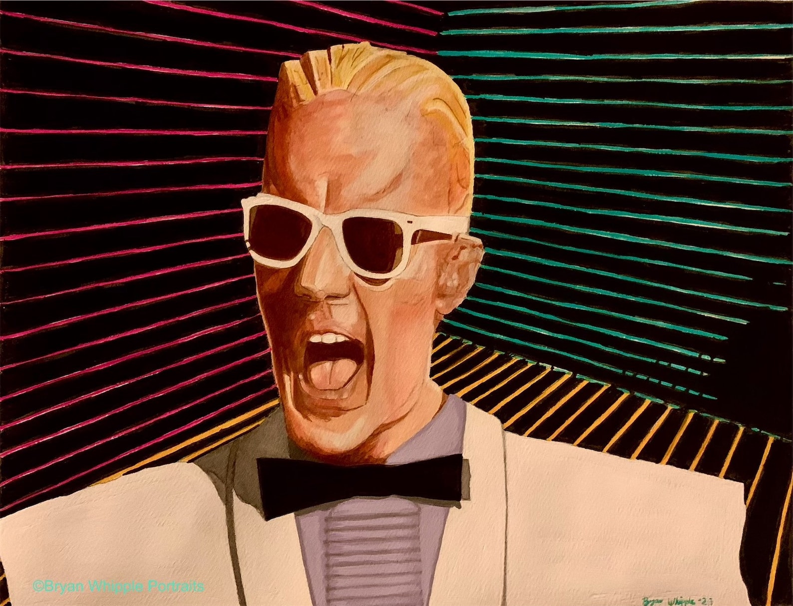 Max Headroom 1980s Matt Frewer Acrylic Painting Art Prints - Etsy