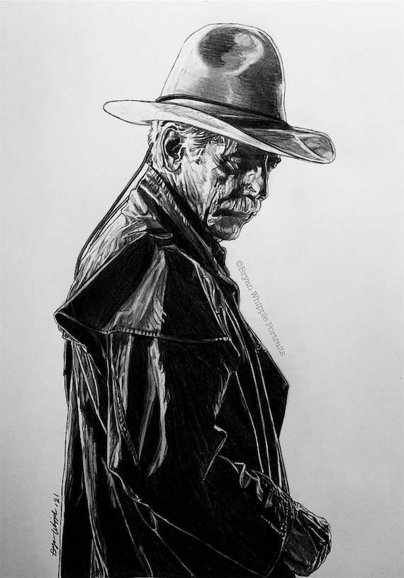 Sam Elliot Western/cowboy Film Legend Original Sketch Gicleé - Etsy