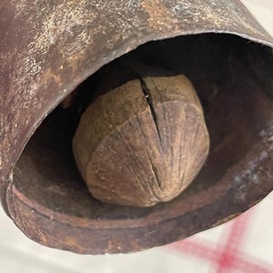 Antique 1890’s French Cowbell, Iron Bell on a Leather Strap, French ...