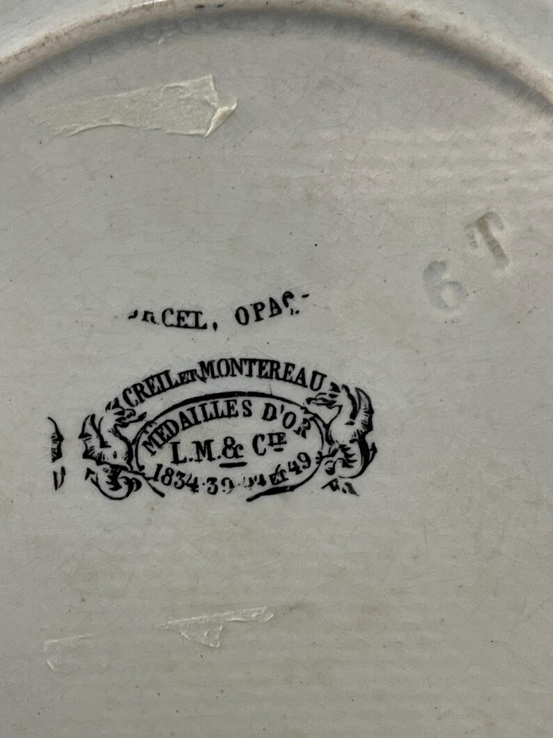 Antique French Talking Plate From 1800’s Featuring the Thames Tunnel in ...
