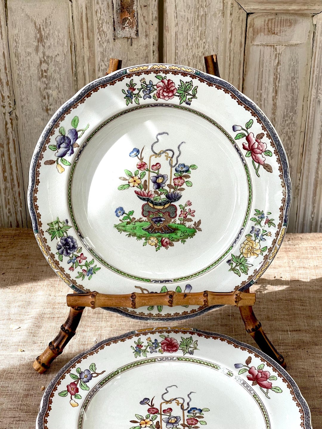 Gorgeous Spode Copeland Dinner Plates, Pattern “old Bow” - Etsy
