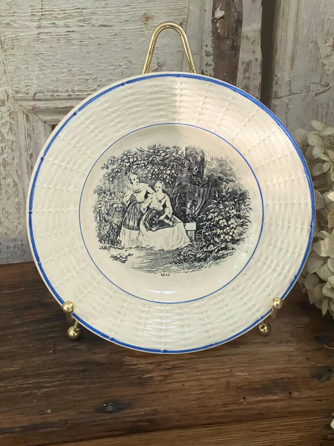 Antique French Talking Plate From 1850’s Depicting the Month of May ...