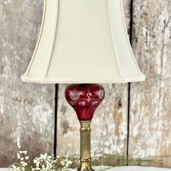Red Glass Lamp - Etsy