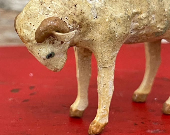 Vintage Putz Paper Mache Ram/sheep, 2 1/2” German Putz Ram/sheep - Etsy