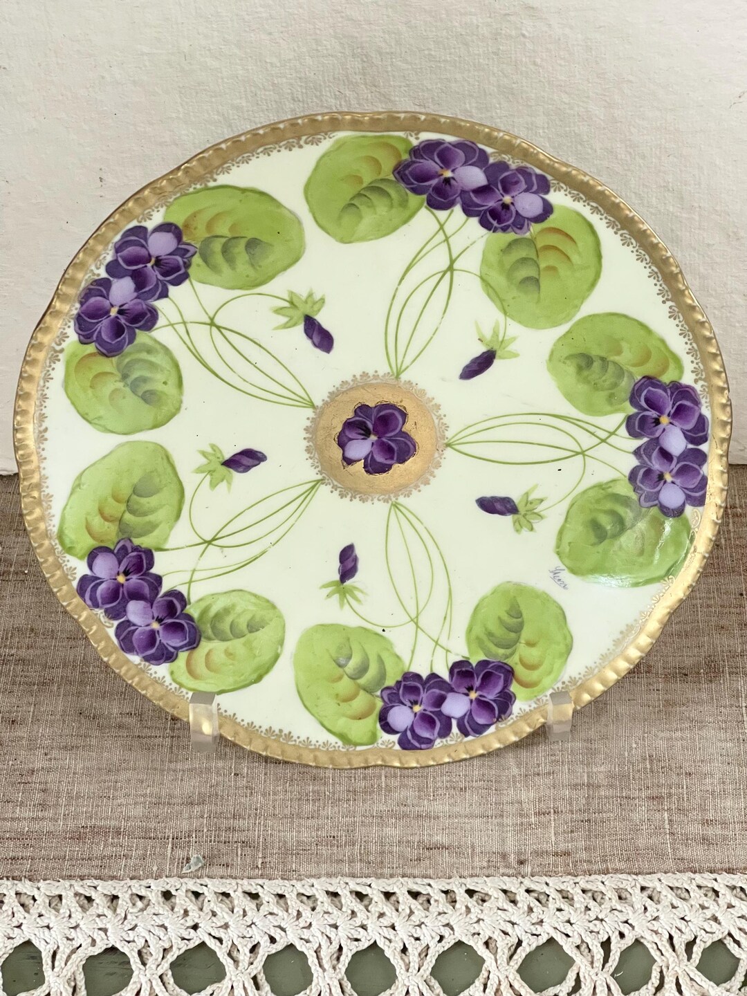 Antique Prussian Purple Violet Plate @1905 - Etsy