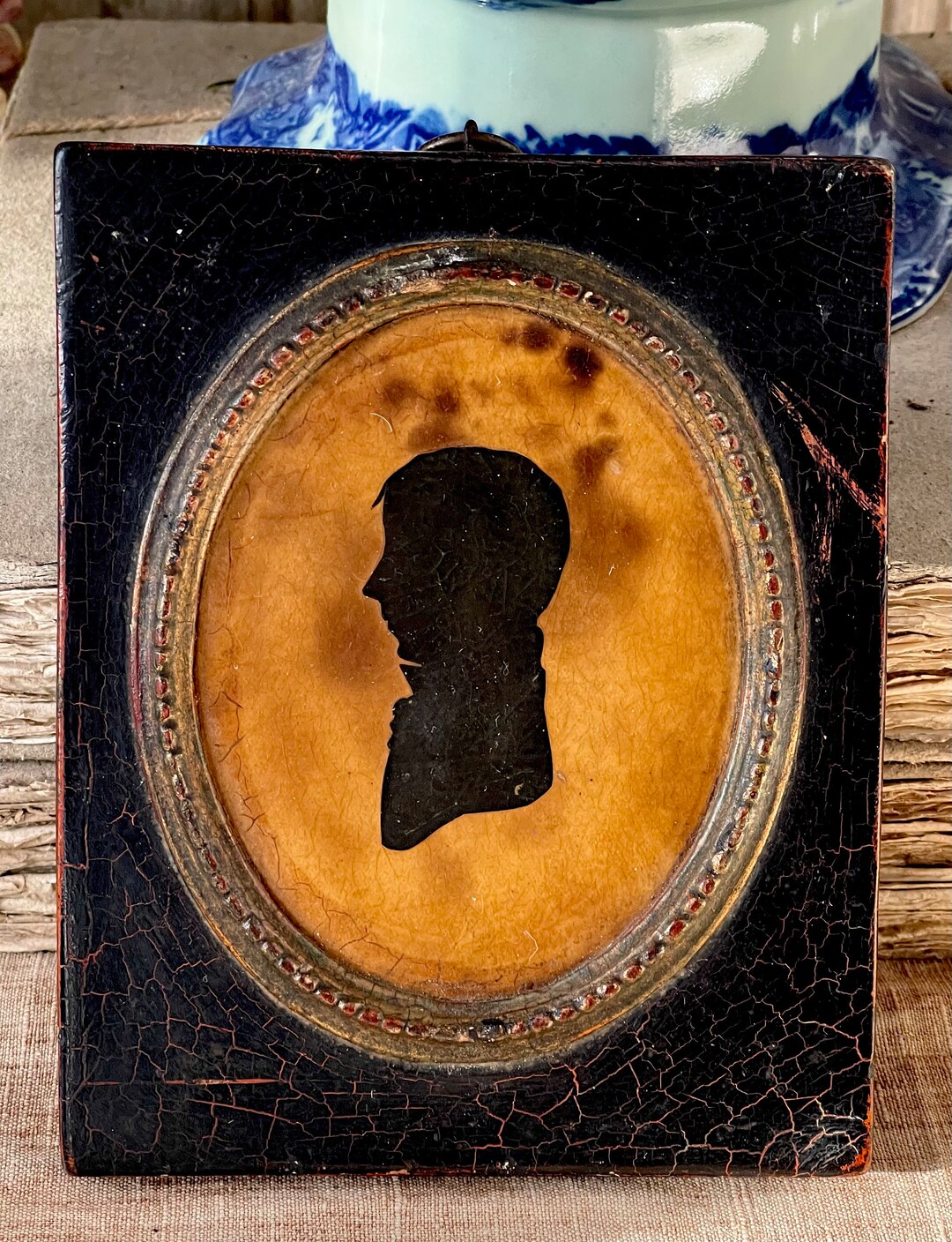 Antique Italian Silhouette on Plaster by Borgese - Etsy