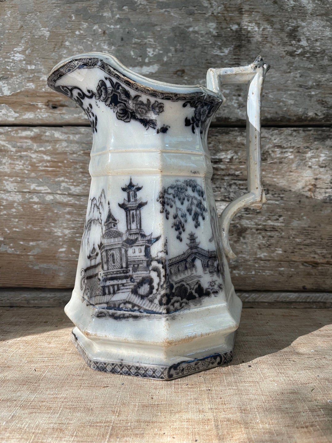 Beautiful Ironstone Mulberry Pitcher Flow Black/mulberry. - Etsy