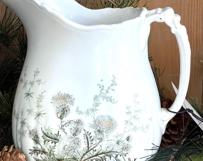 Beautiful White English Ironstone Pitcher “thistle” by John Edward’s ...