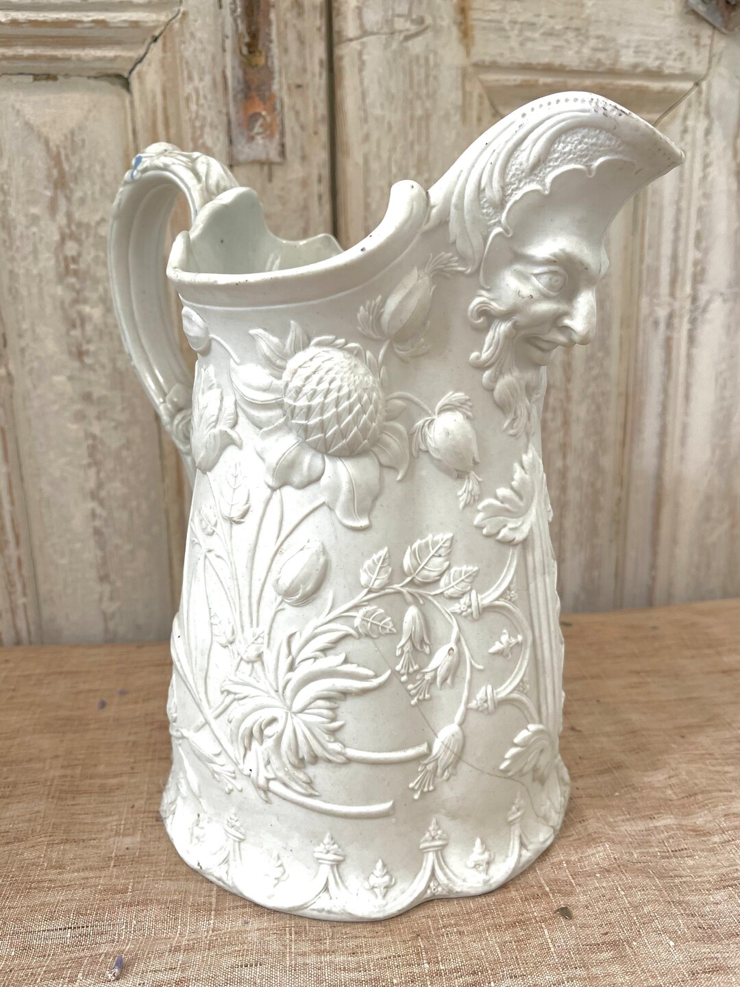 Extremely Rare Edward Walley, Cobridge England Parian Ceramic Pitcher ...