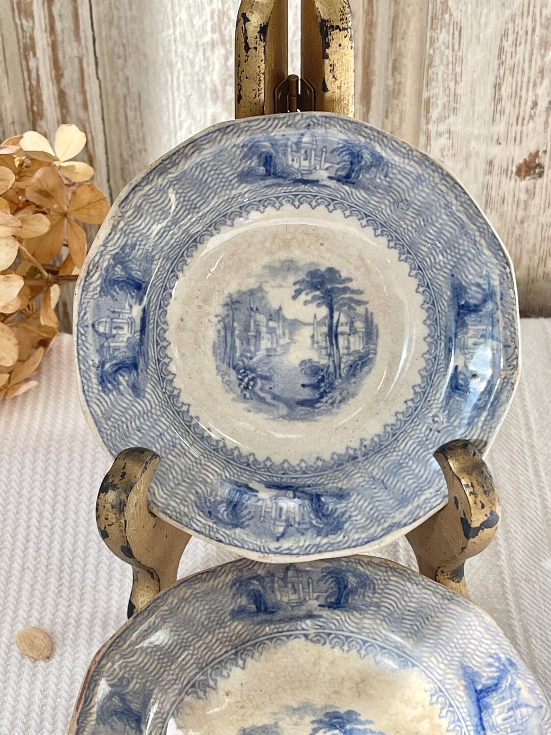 Rare English Butter Pats/butter Plates, Light Blue and White ...