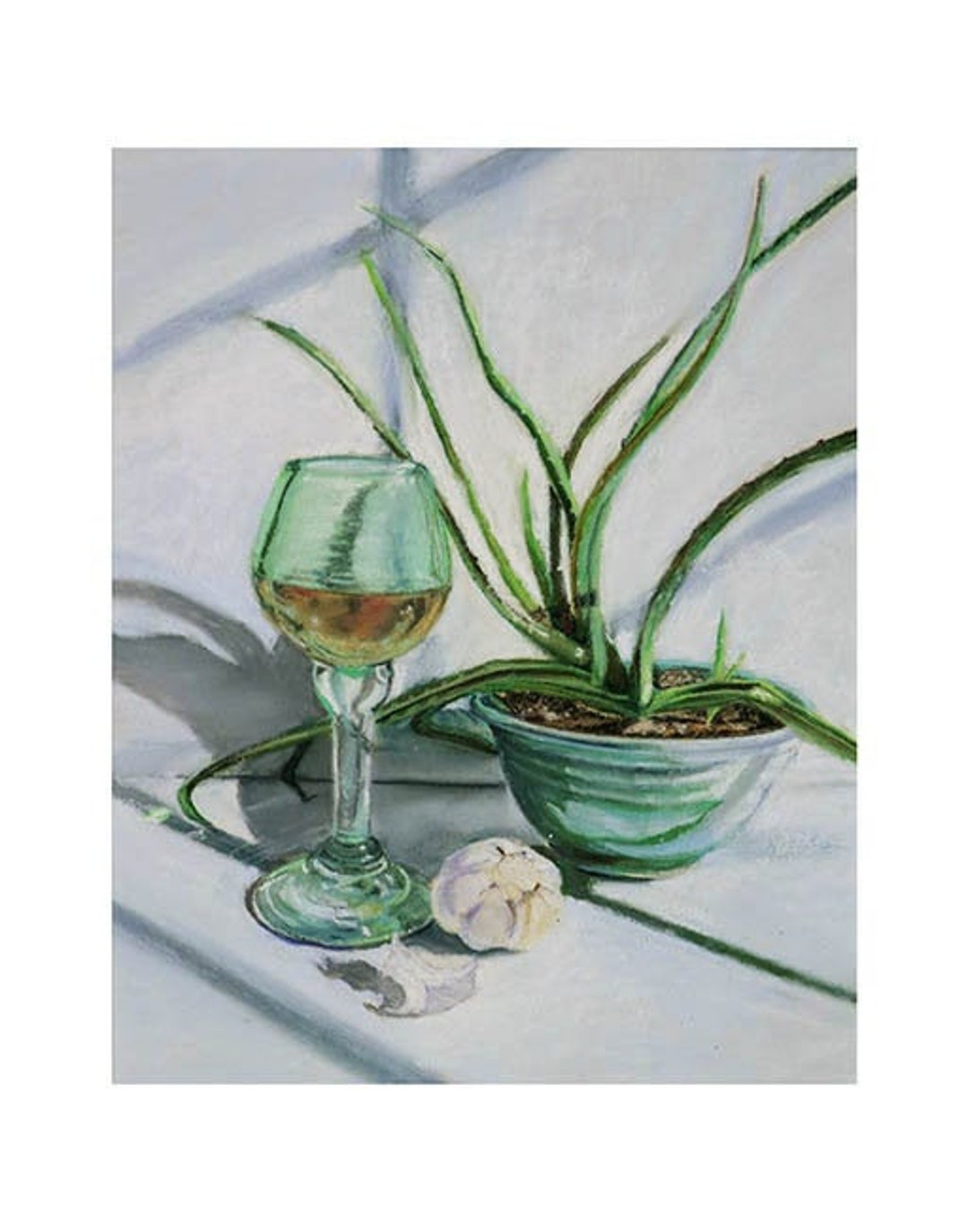 Aloe With Wine Glass Still Life - Etsy
