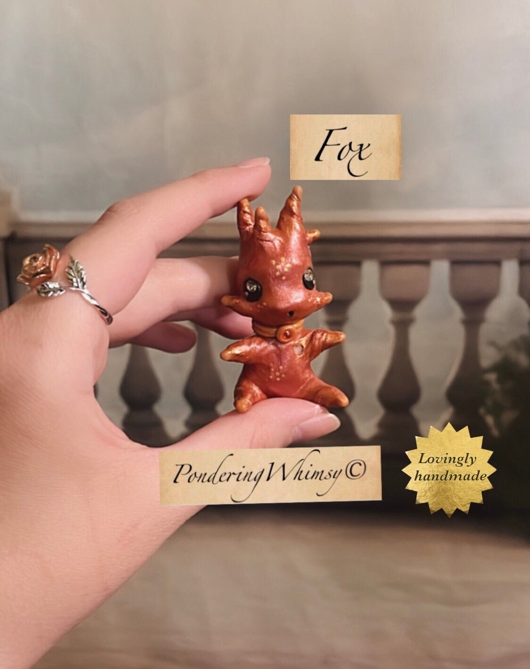 Fox the Fire Sprite OOAK Polymer Clay Figurine Handmade Fantasy ...