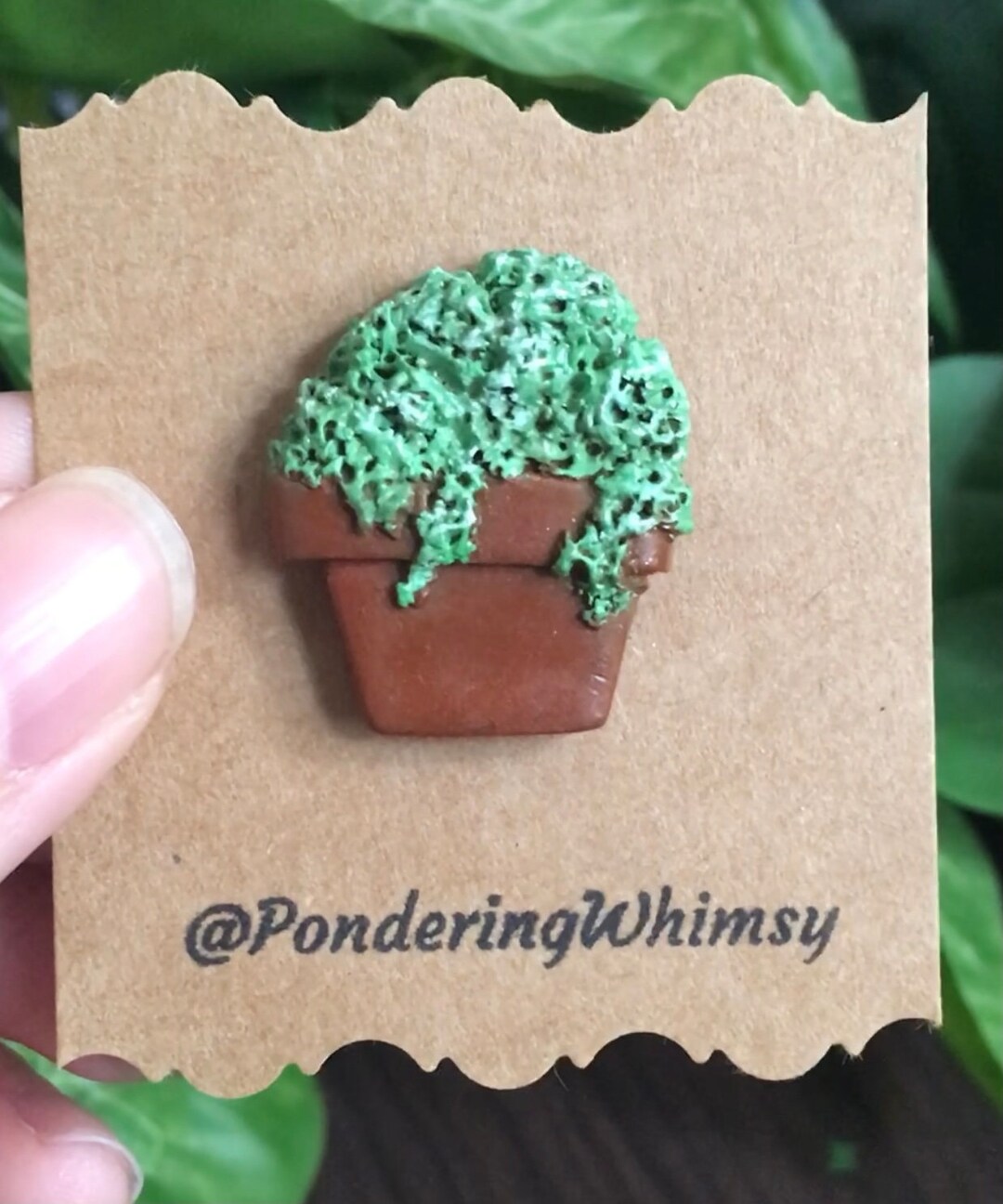 Planter Polymer Clay Pin Handmade Terracotta Pot Lapel Pin Plant Lover ...