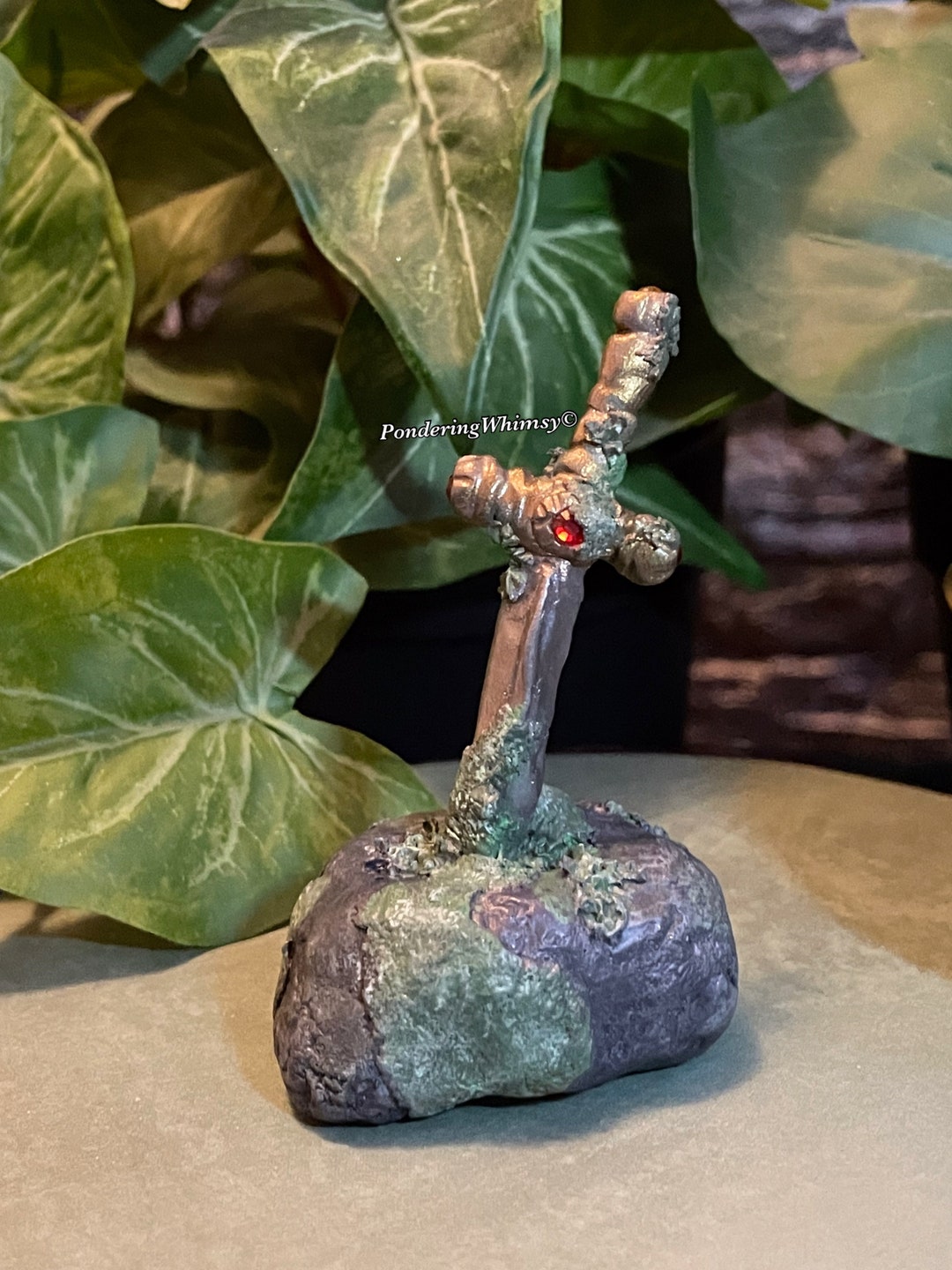 Excalibur Polymer Clay Miniature Sword in the Stone Sculpted OOAK ...
