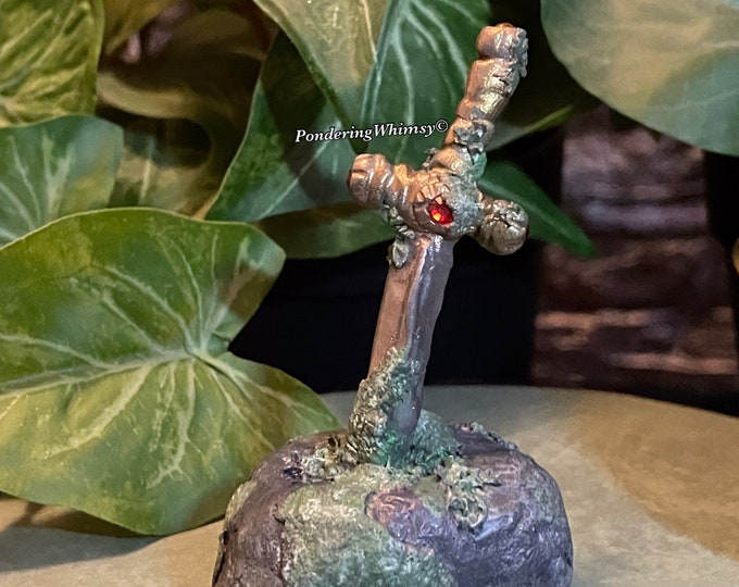 Excalibur - Polymer Clay Miniature - Sword in the Stone - Sculpted OOAK ...