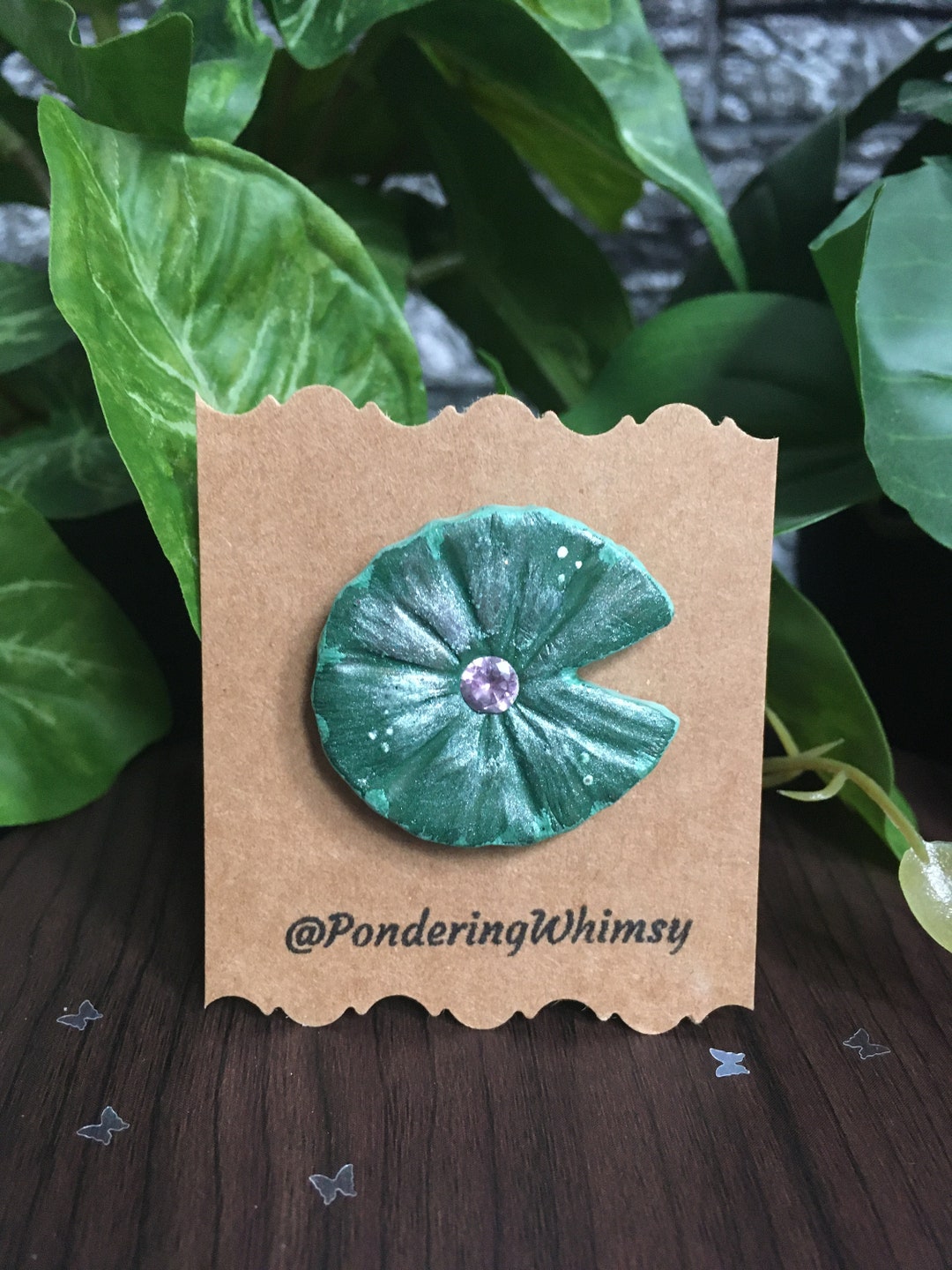 Clay Pin, Lily Pad Pin, OOAK Pin, Cute Pins, Cottagecore Pins, Nature ...