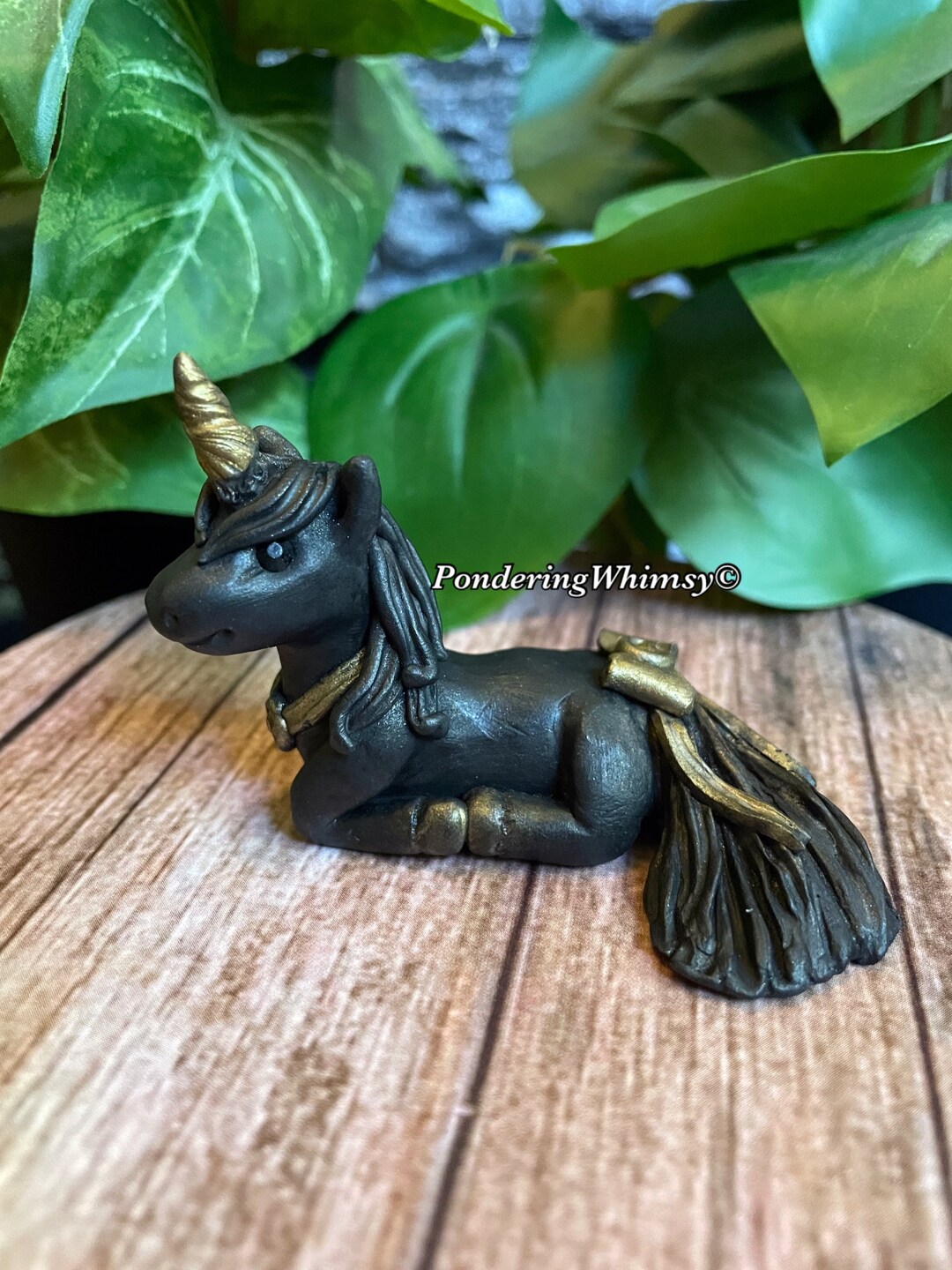 Midnight Unicorn Figurine Clay Unicorn Unicorn Sculpture - Etsy