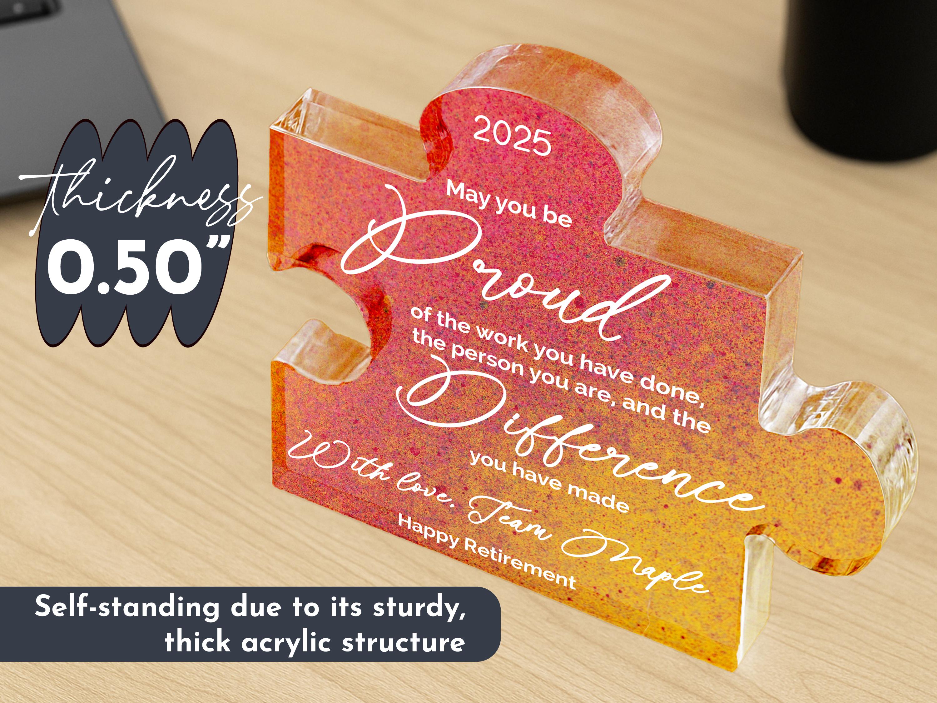 Personalized Retirement Gift Acrylic Puzzle Sign – Custom Name Puzzle ...