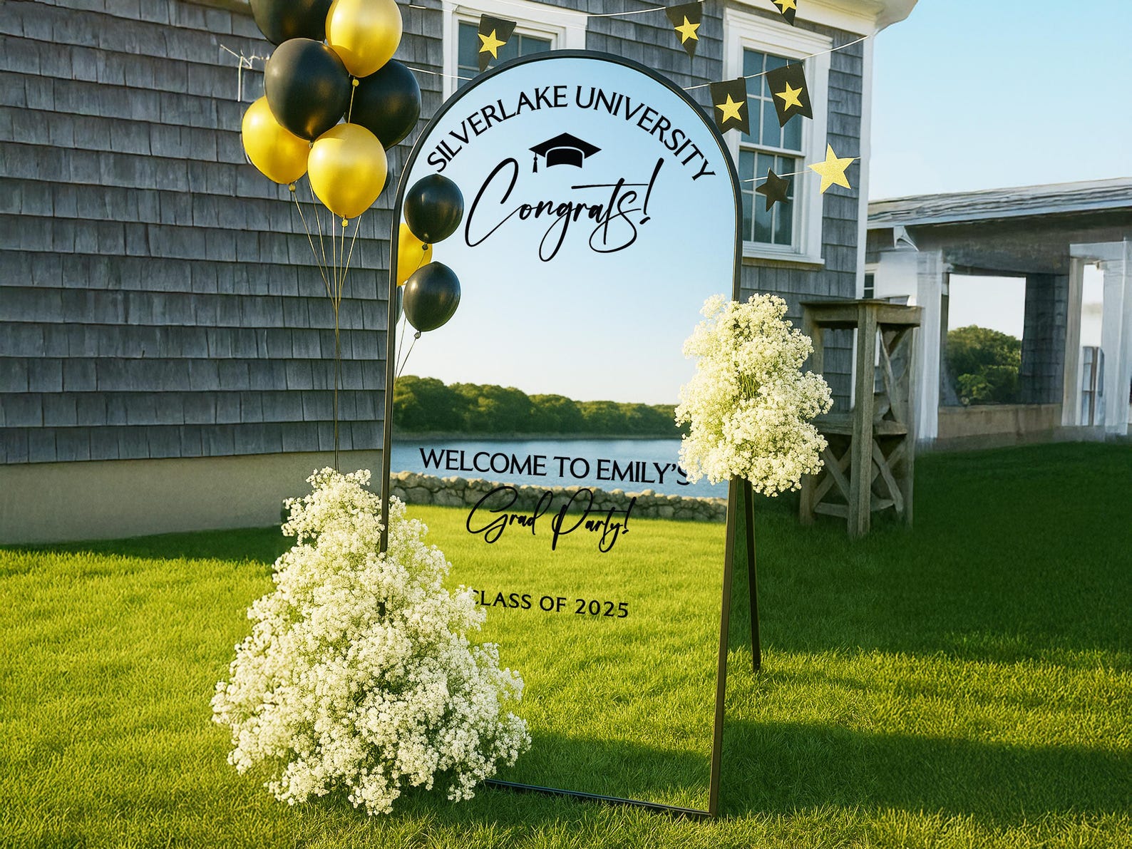 Personalized Graduation Mirror Decal, Custom Class of 2025 Party Sign ...