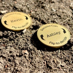 Decision Coin - Custom Photo Brass Coin - Couples Flip Coin - Gifts for ...