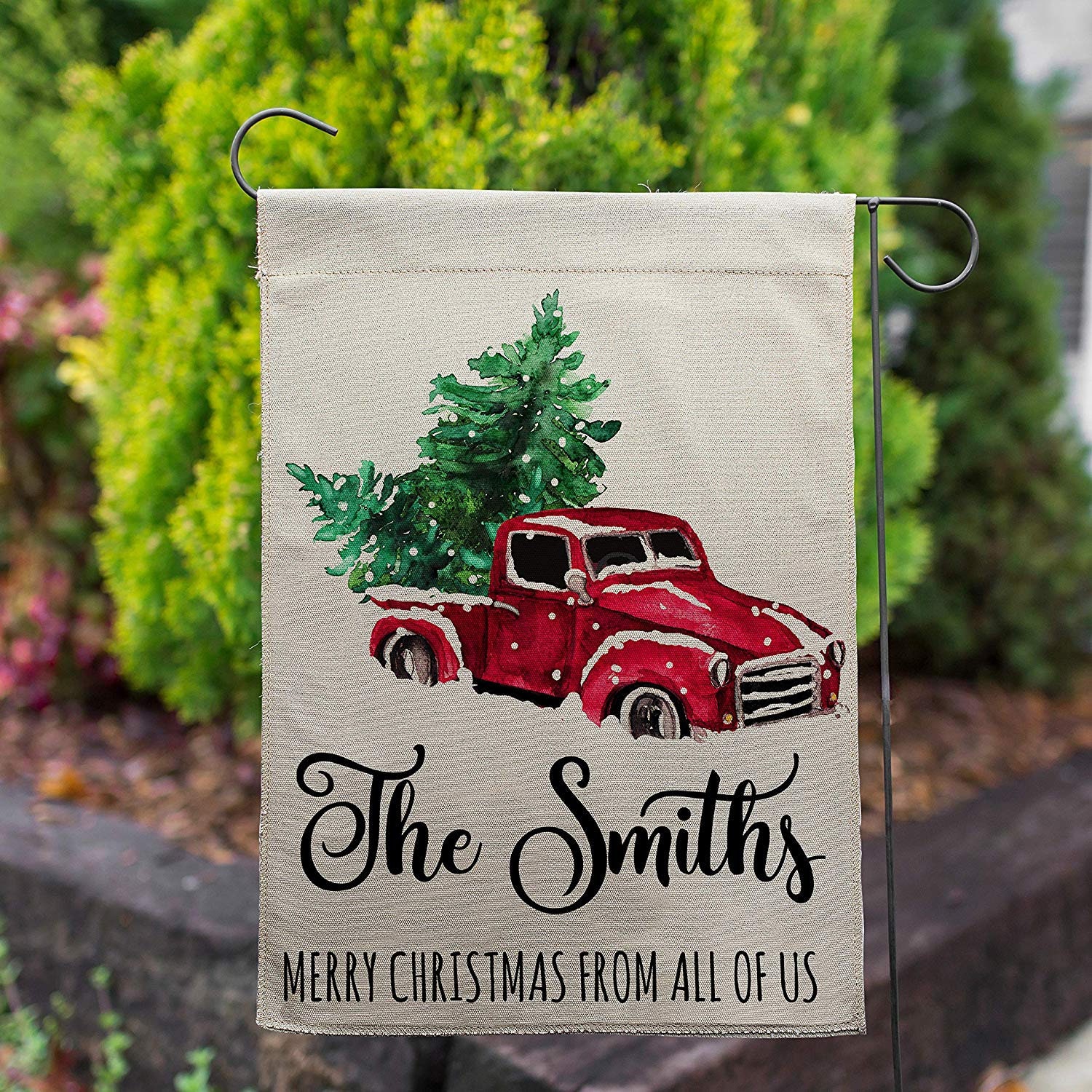 Personalized Merry Christmas Garden Flag Small Vertical - Etsy