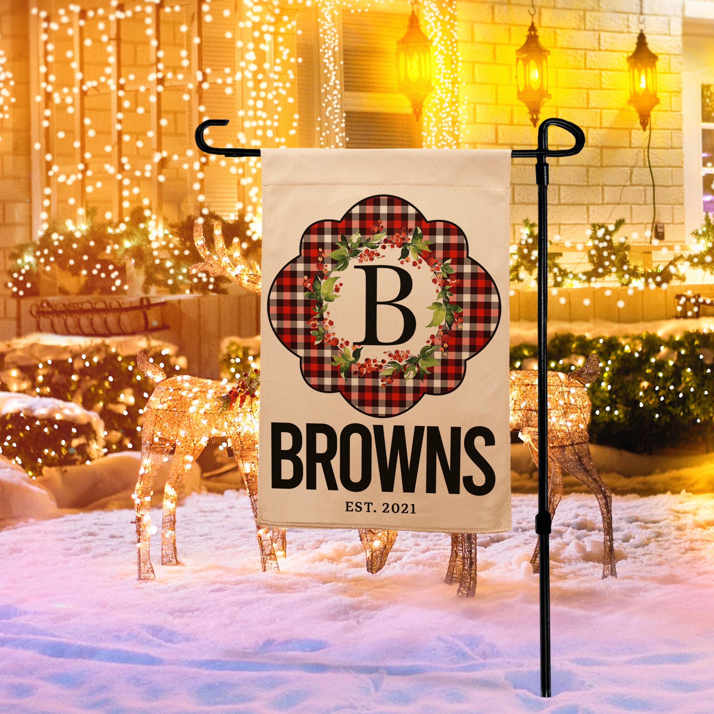 Personalized Christmas Garden Flags Customized Noel Initial - Etsy