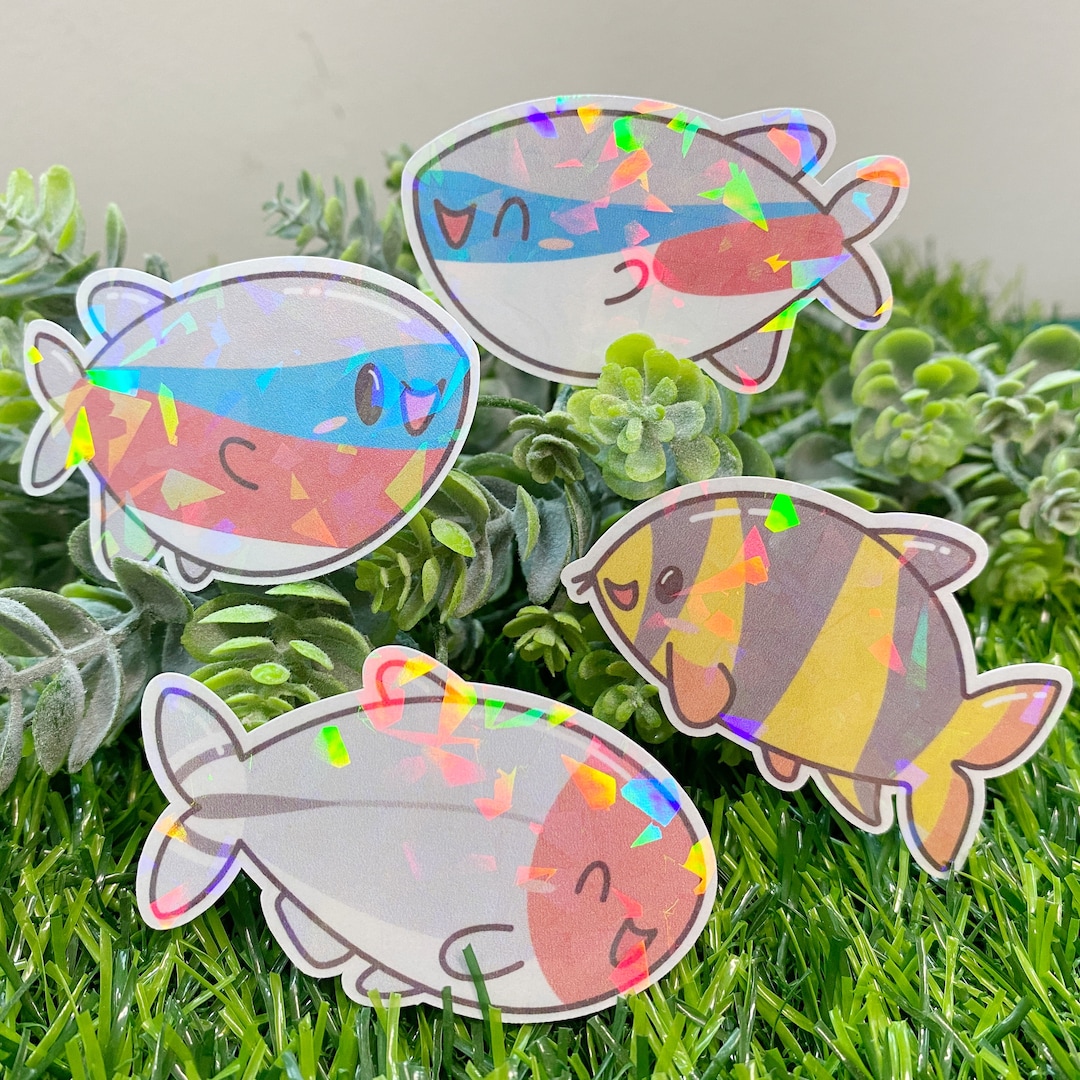 Holographic Sticker Pack - Cute Fish - Etsy