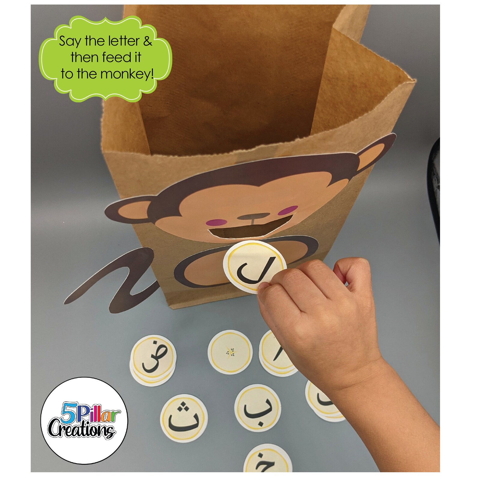 Feed the Monkey - Arabic Alphabet Learning Activity - Etsy