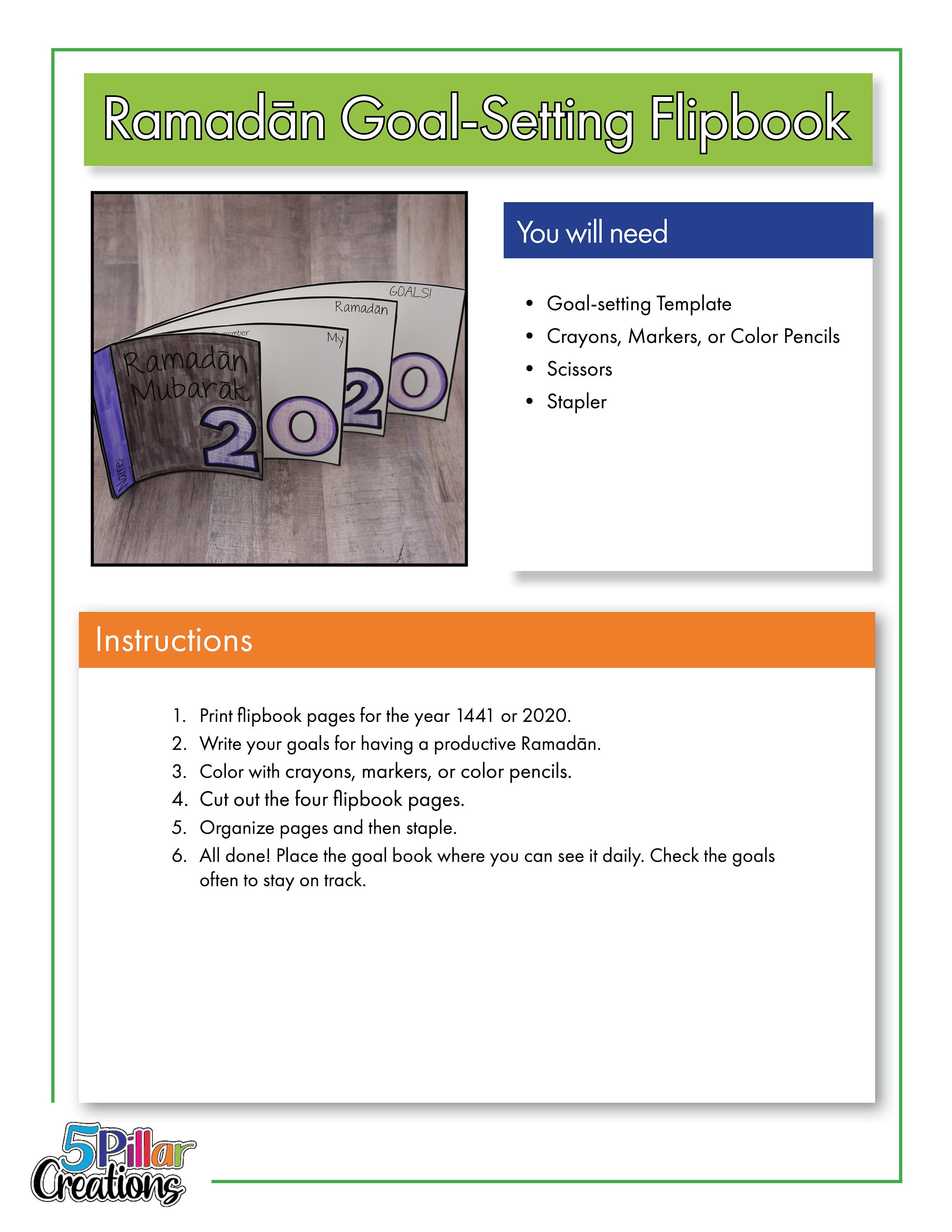 Ramadān Goal-setting Flipbook - Etsy