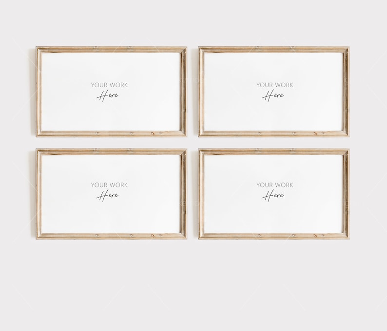 16x9 Frame TV Art Mockup Set, Wooden Frame (digital Download) - Etsy