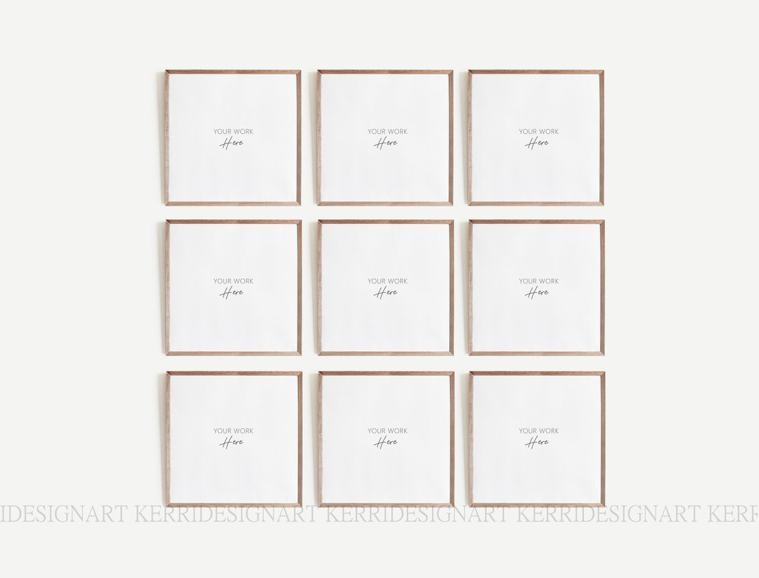 9-square Picture Frame Mockup, Square Poster Mockup,square Frame ...