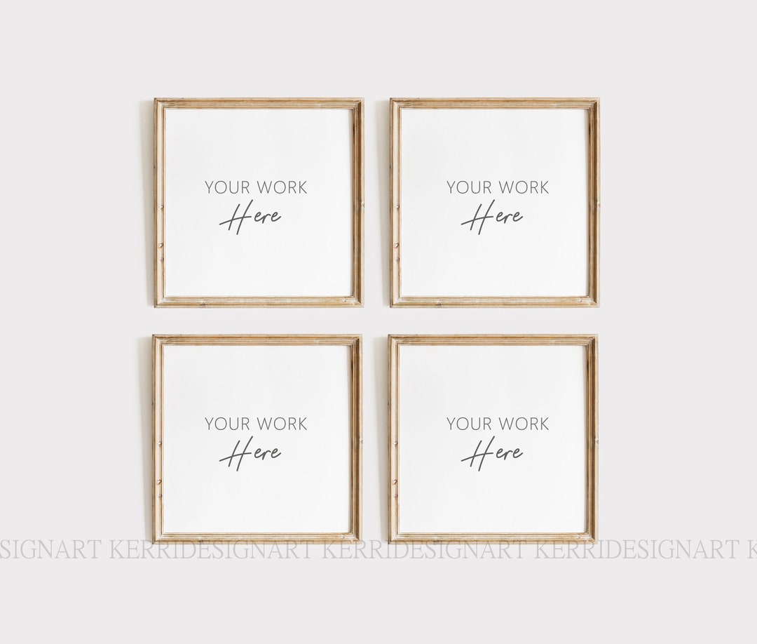 4-square Picture Frame Mockup, Square Poster Mockup,square Frame ...