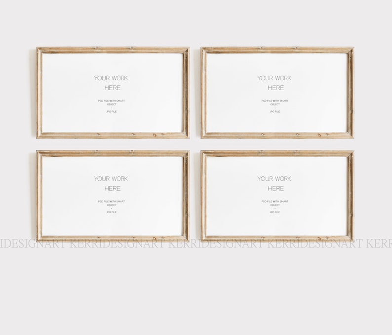 16x9 Frame TV Art Mockup Set, Wooden Frame (digital Download) - Etsy