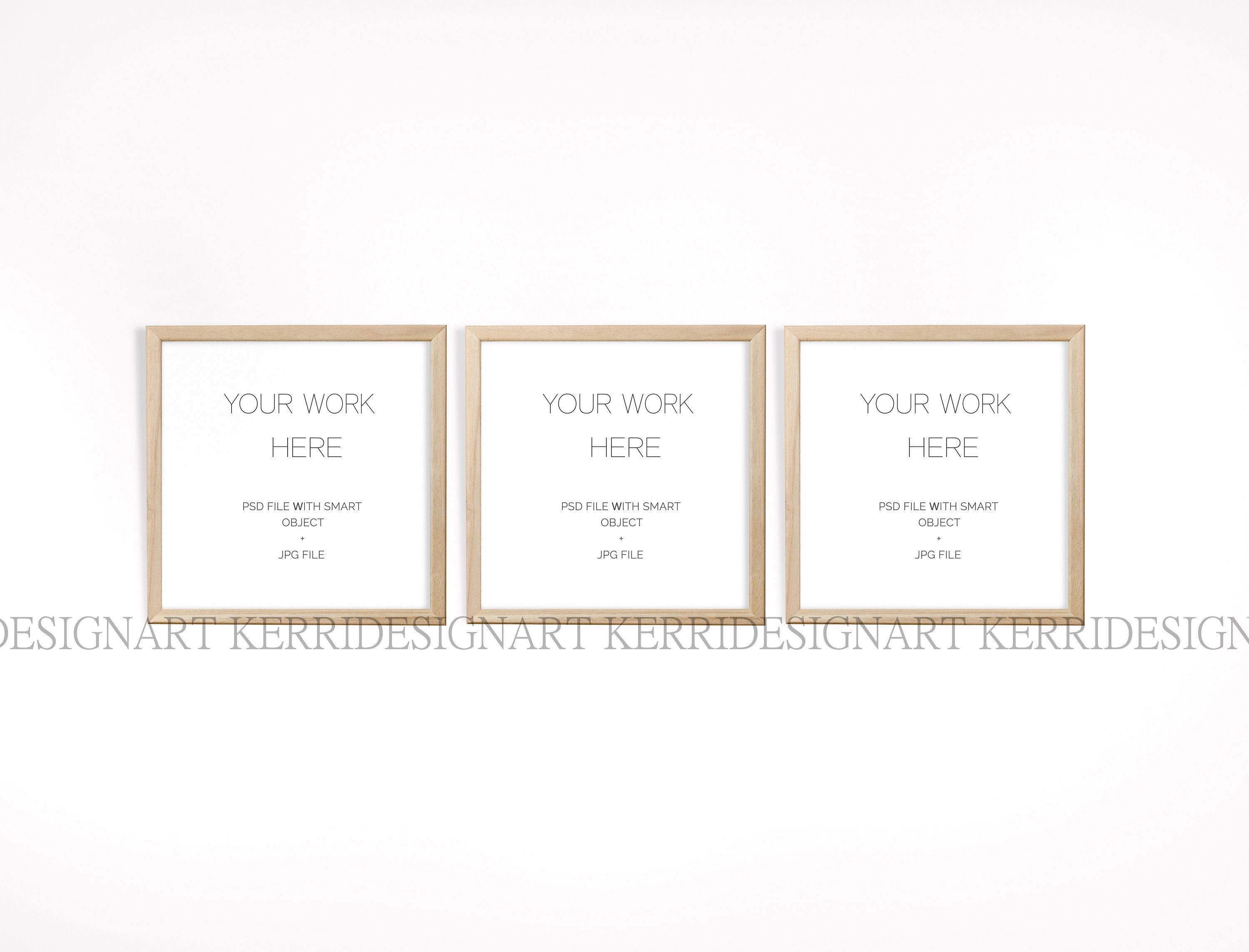 Three Square Photo Frame Mockup Mock Ups Wood Frame Digital | Etsy