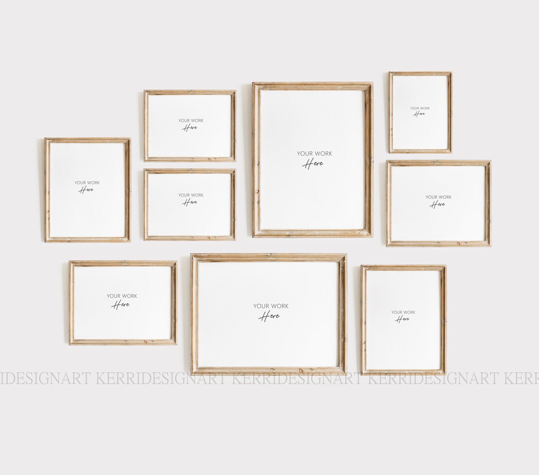 Rustic Wood Frame Mockup Set – Clean Minimalist Art Display (PSD, JPEG ...