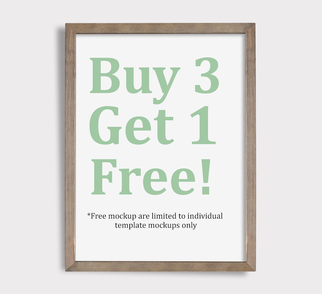 Buy Three Get One Free, Buy 3 Get 1 Free, B3G1F, Set of Four Frame ...