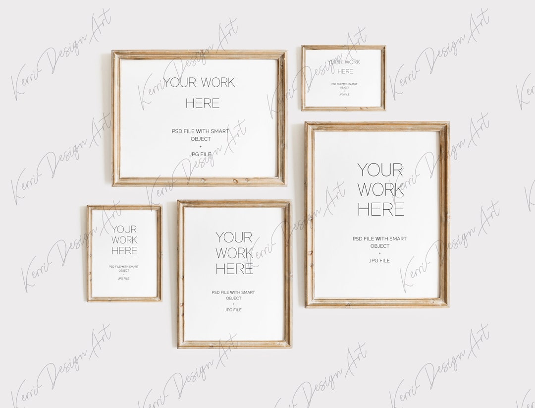 Wood Frame Mockup Set of 5/3:4 Wooden Frame Mockup Mock up - Etsy