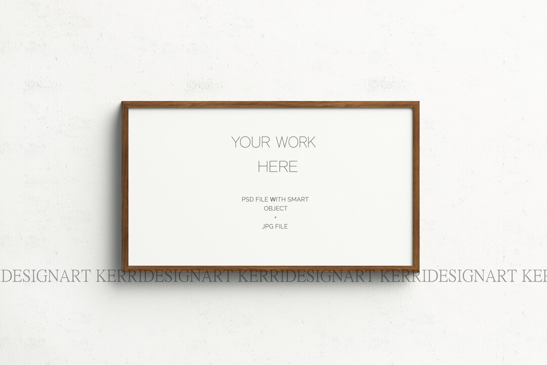 16x9 Frame TV Art Mockup, Walnut Wood Frame (digital Download) - Etsy