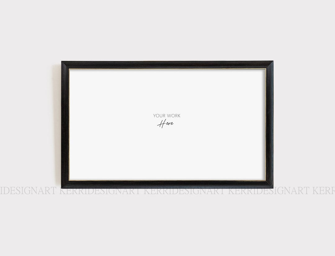 16X9 Black Frame TV Art Frame Mockup Horizontal Mockup Frame, Frame TV ...