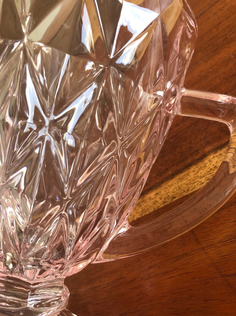 Vintage Pink Glass Pitcher- Diamond Pattern- 32 to 40 Oz. - Etsy