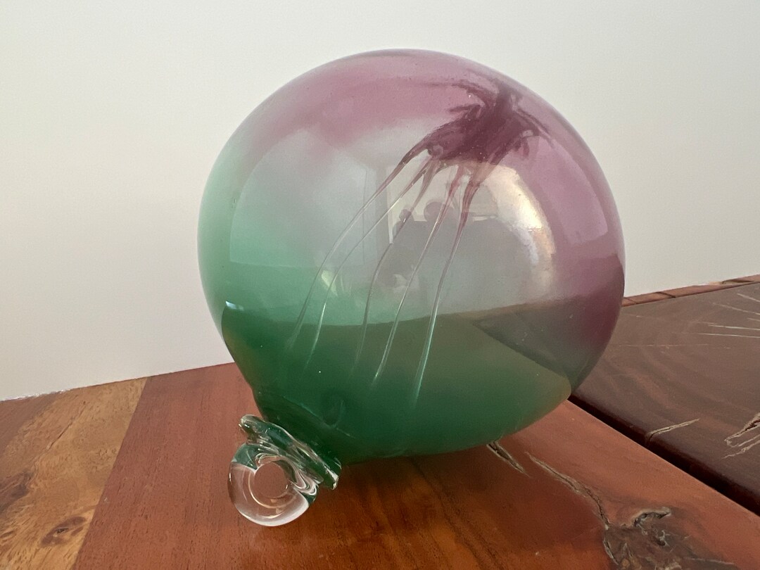 Hand-blown Witch Glass Orb / Ball - Purple and Blue With Large Strands ...
