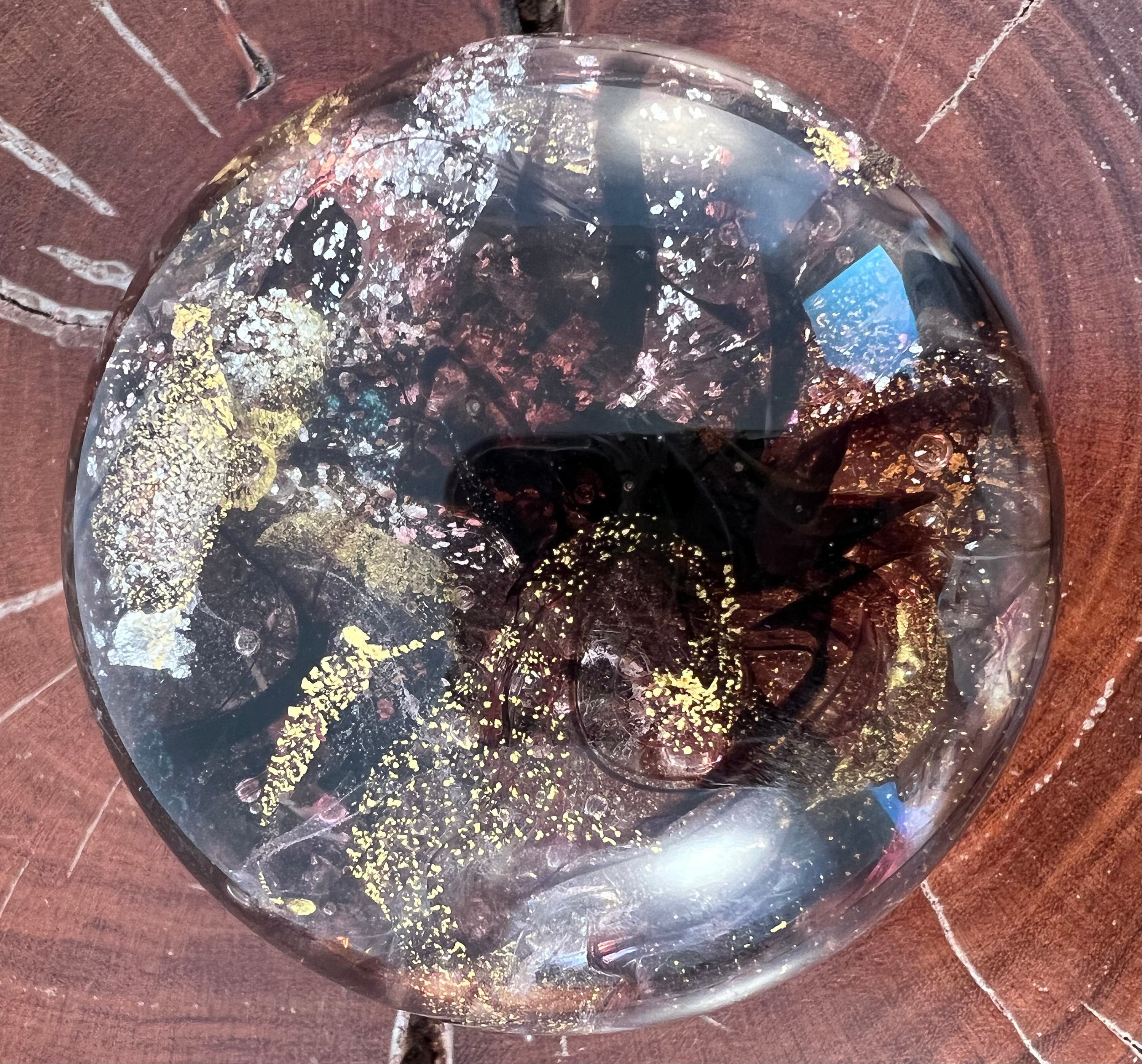 Gold and Purple Galaxy Paperweight Sign and Dated 2000 - Etsy