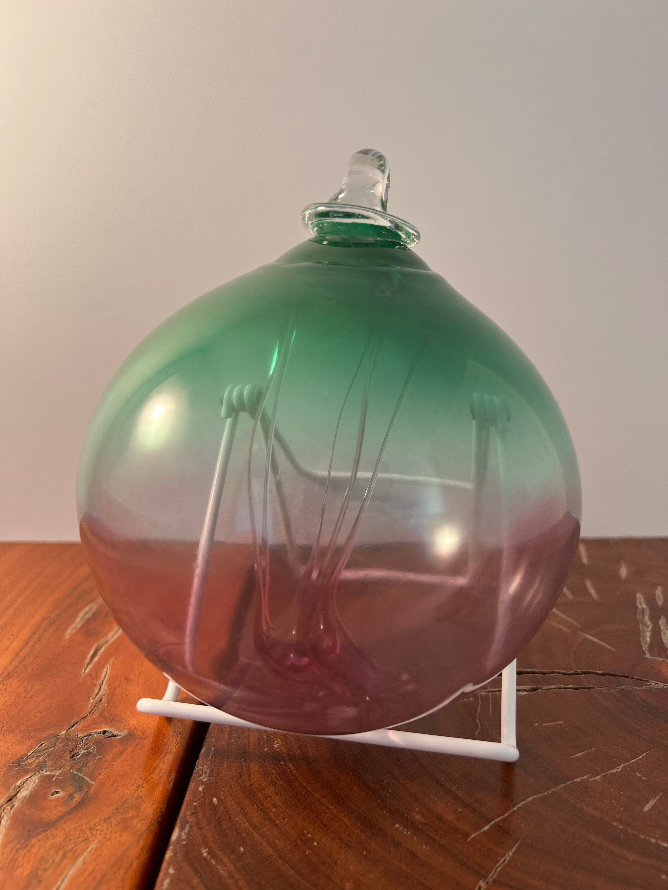 Hand-blown Witch Glass Orb / Ball Purple and Blue With Large Strands 5 ...