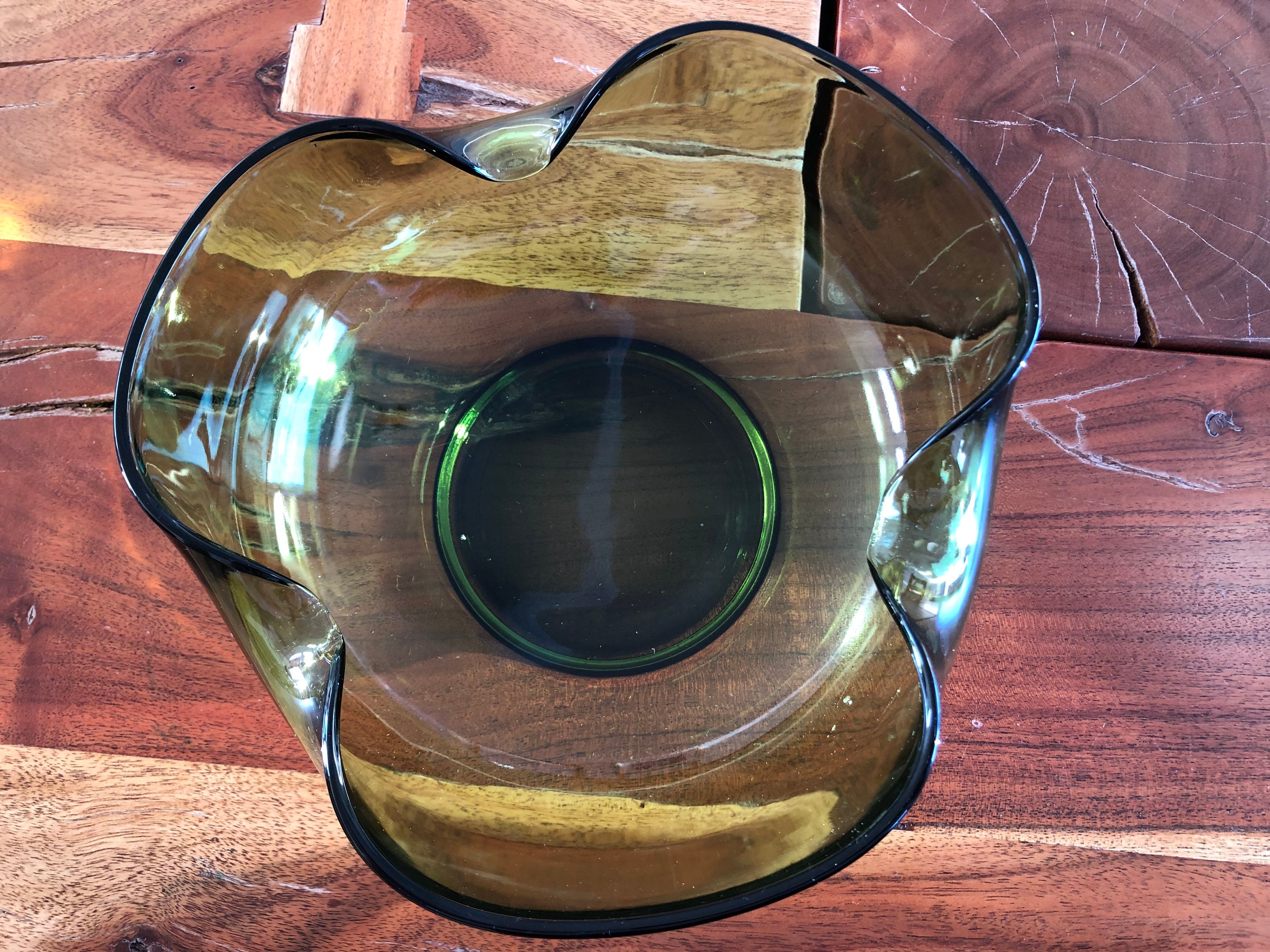 Green Inverted Scalloped Edge Chip and Dip Bowl - Etsy