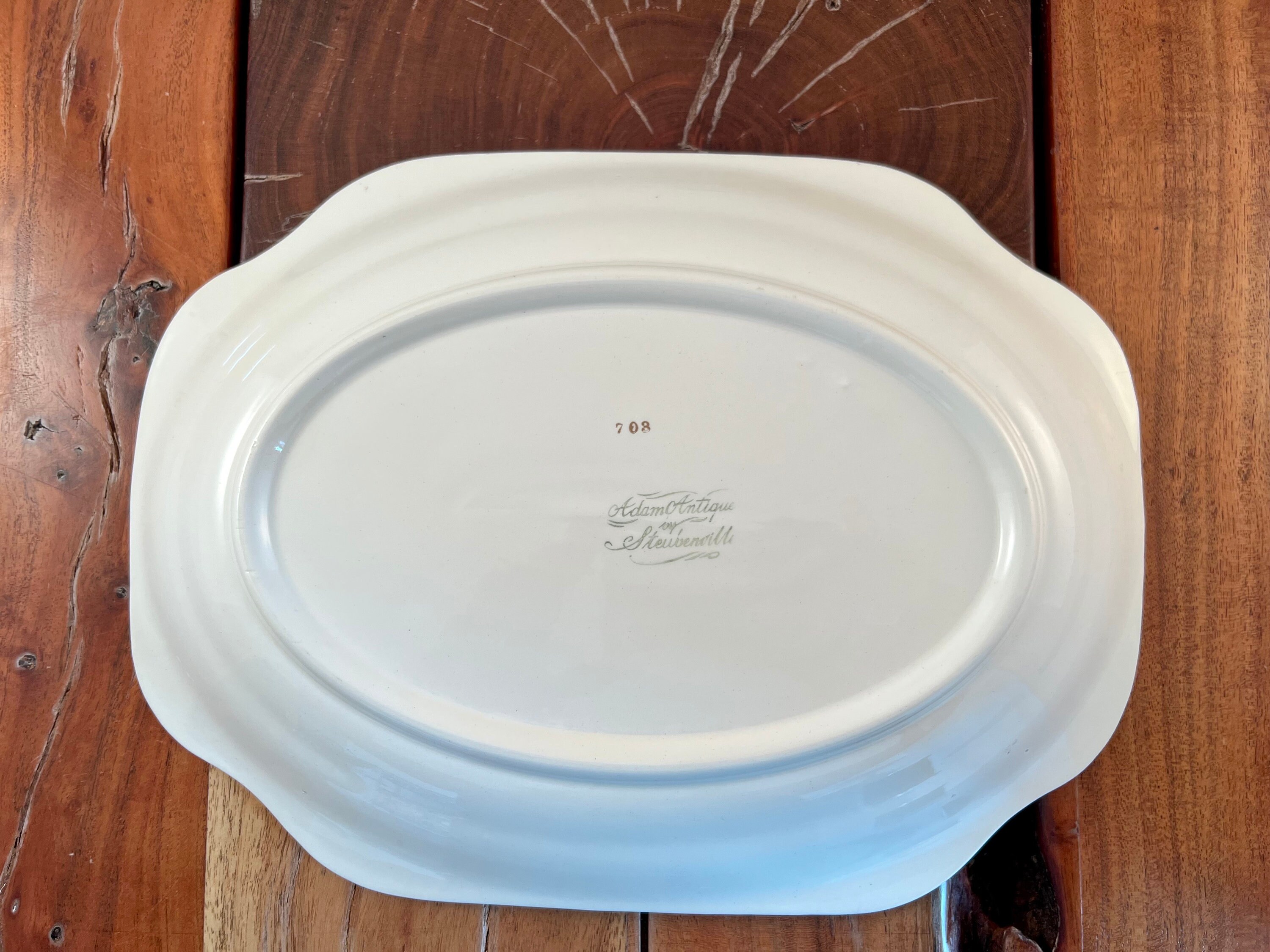 Vintage Oval Platter Rose Floral Center and Trim Pattern Adam Antique ...