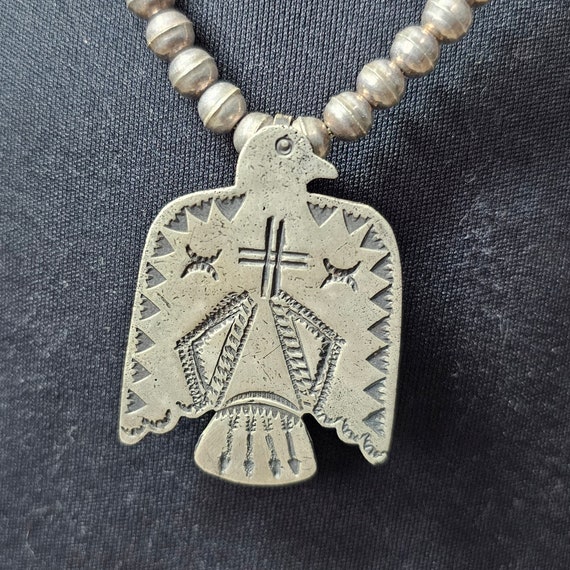 Thunderbird Pendent on Hopi Sterling Necklace Vintage… - Gem