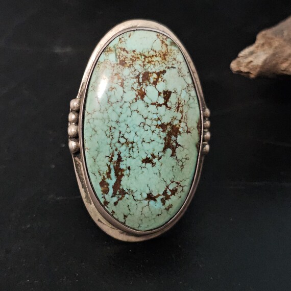 Vintage Hopi Turquoise Sterling Silver Ring, Old Pawn… - Gem