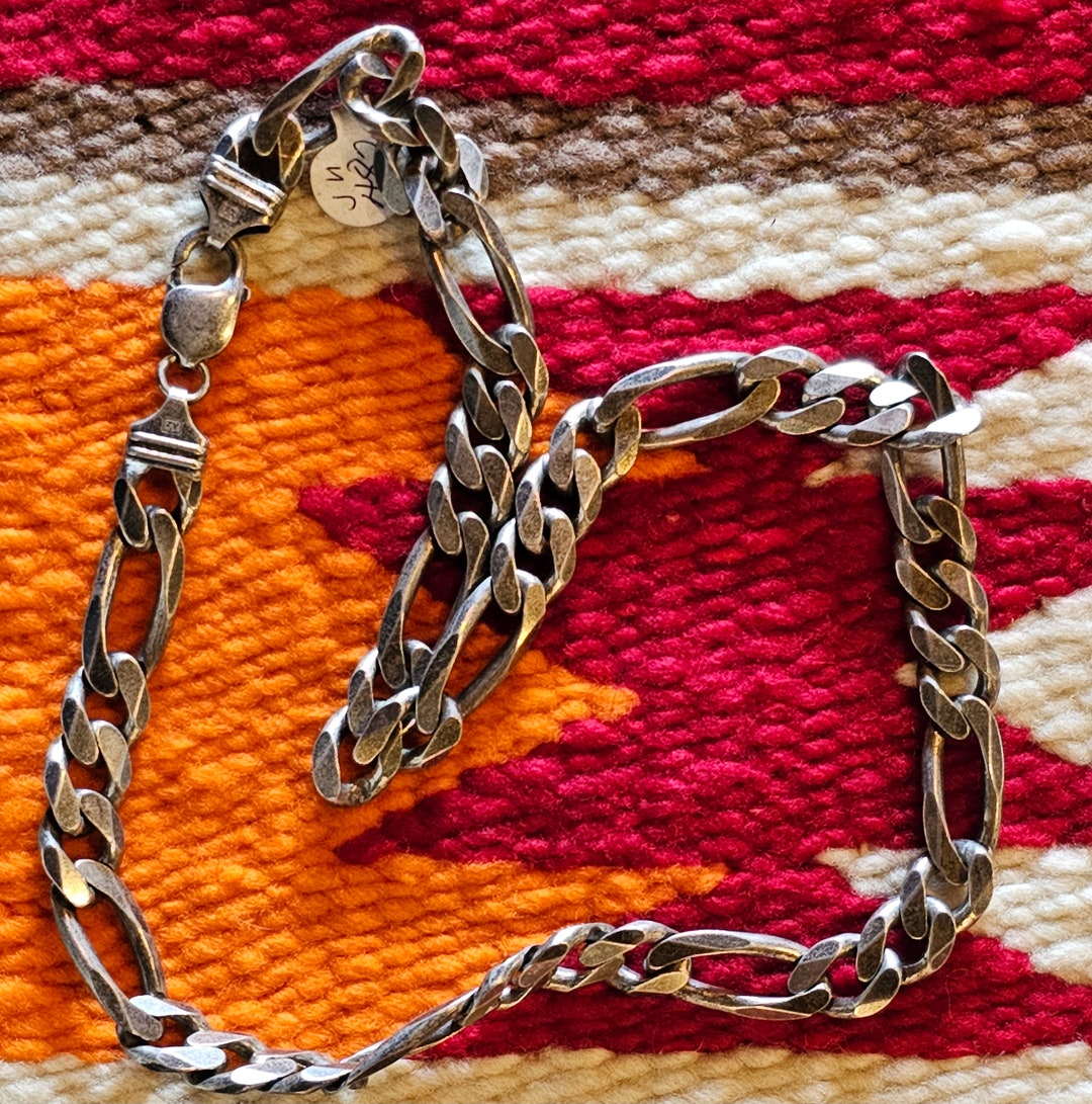 Big Heavy Vintage Silver Chain Italian - Etsy