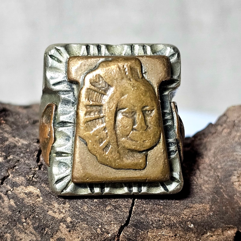 Vintage Biker Ring - Etsy
