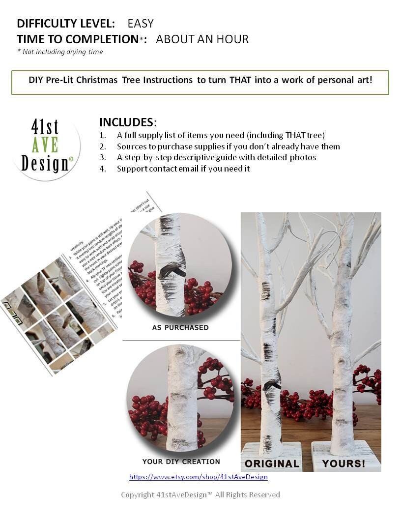 DIY Pre-lit LED Birch Tree, Detailed Instructions With Photos to Turn ...